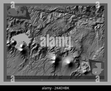 Chimaltenango, department of Guatemala. Bilevel elevation map with ...