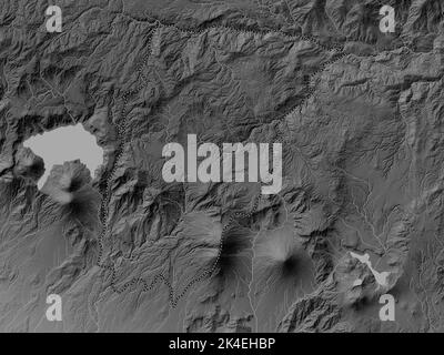 Chimaltenango, department of Guatemala. Grayscale elevation map with ...