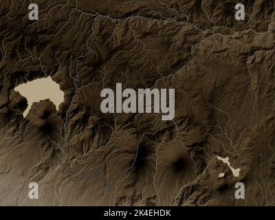 Chimaltenango, department of Guatemala. Colored elevation map with ...