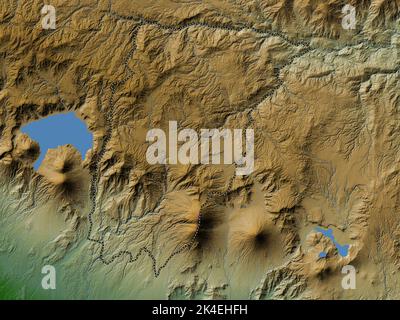 Chimaltenango, department of Guatemala. Colored elevation map with ...