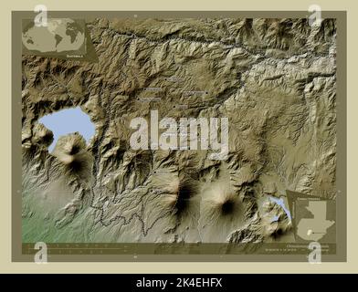 Chimaltenango, department of Guatemala. Colored elevation map with ...