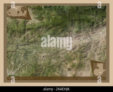 El Progreso, department of Guatemala. Low resolution satellite map ...