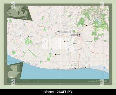 Escuintla, department of Guatemala. Open Street Map. Corner auxiliary ...