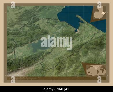 Izabal, department of Guatemala. Low resolution satellite map ...