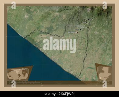 Retalhuleu, department of Guatemala. Low resolution satellite map ...
