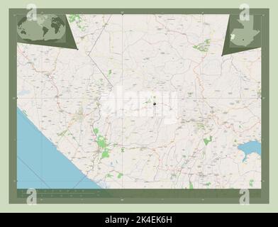 San Marcos, department of Guatemala. Open Street Map. Locations and ...