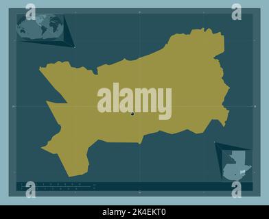 Zacapa, department of Guatemala. Solid color shape. Locations of major ...