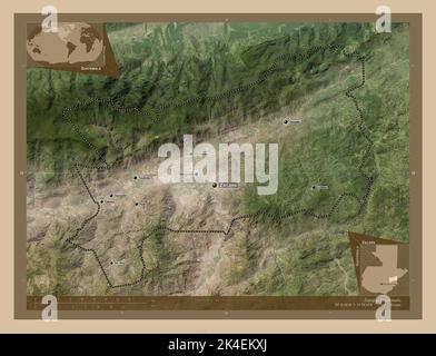 Zacapa, department of Guatemala. Low resolution satellite map ...