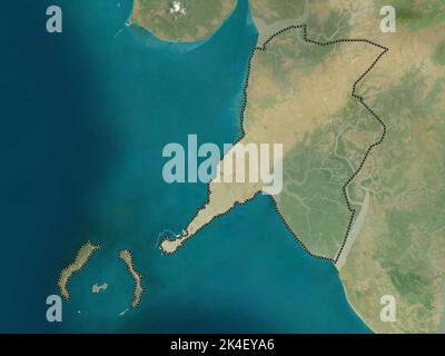 Conakry, region of Guinea. High resolution satellite map. Corner ...
