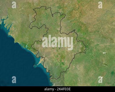 Kindia, region of Guinea. High resolution satellite map. Locations of ...