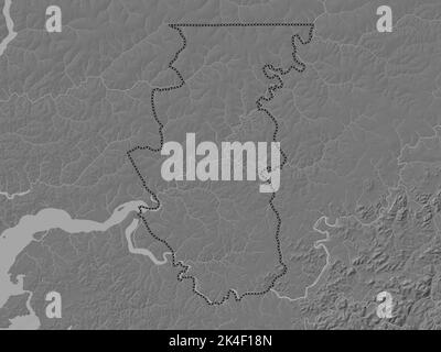 Bafata, region of Guinea-Bissau. Elevation map colored in wiki style ...