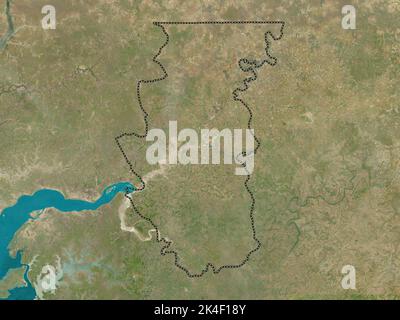 Bafata, region of Guinea-Bissau. High resolution satellite map. Corner ...
