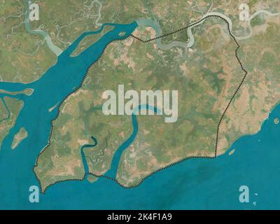 Biombo, region of Guinea-Bissau. High resolution satellite map ...