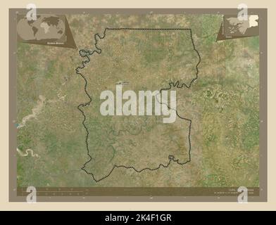 Gabu, region of Guinea-Bissau. High resolution satellite map. Locations ...