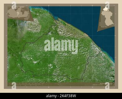 Barima-Waini, region of Guyana. High resolution satellite map ...