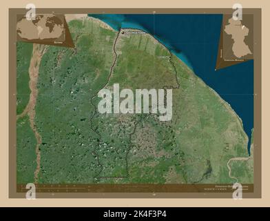Demerara-Mahaica, region of Guyana. Low resolution satellite map Stock ...