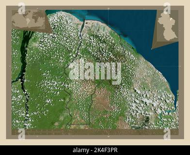 Demerara-Mahaica, region of Guyana. High resolution satellite map Stock ...