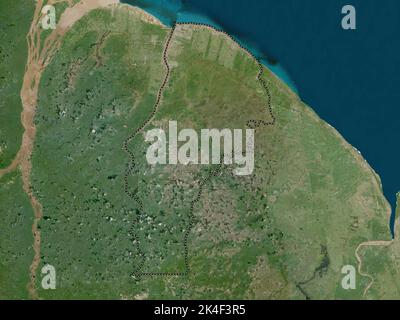 Demerara-Mahaica, region of Guyana. Low resolution satellite map ...
