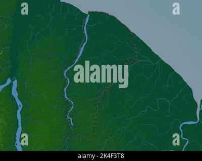 Demerara-Mahaica, region of Guyana. Elevation map colored in wiki style ...