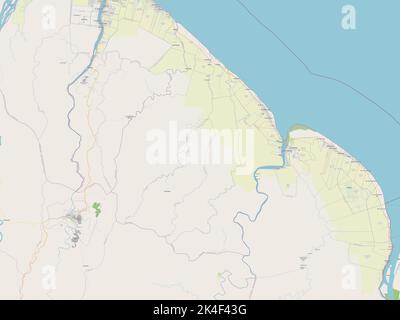Mahaica-Berbice, region of Guyana. Open Street Map. Locations of major ...