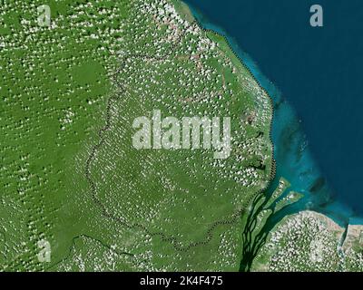 Pomeroon-Supenaam, region of Guyana. High resolution satellite map ...