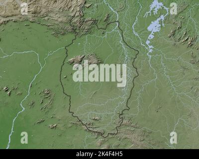Upper Takutu-Upper Essequibo, region of Guyana. Colored elevation map ...