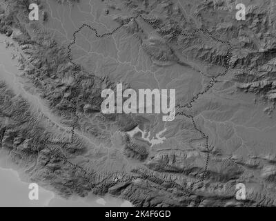 Centre, department of Haiti. Elevation map colored in sepia tones with ...