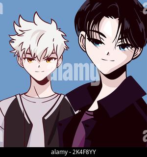 two face anime male cartoon Stock Vector Image & Art - Alamy