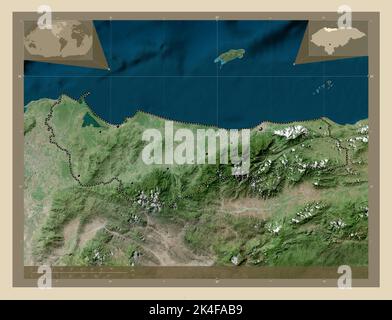 Atlantida, department of Honduras. High resolution satellite map ...