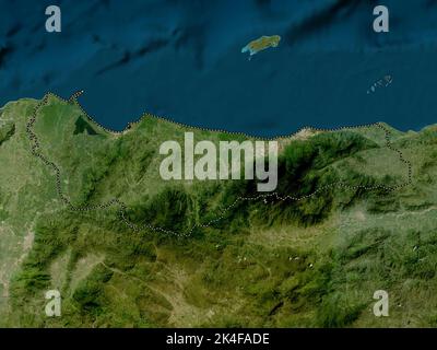 Atlantida, department of Honduras. Low resolution satellite map ...