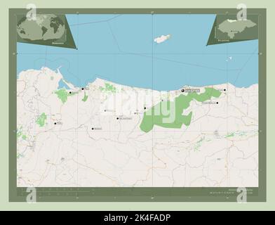 Atlantida, department of Honduras. Open Street Map Stock Photo - Alamy