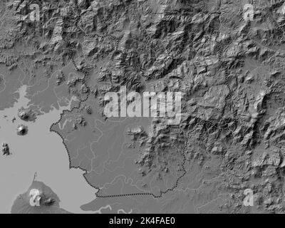 Choluteca, department of Honduras. Elevation map colored in sepia tones ...