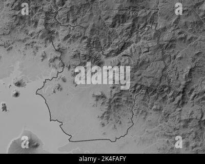 Choluteca, department of Honduras. Elevation map colored in sepia tones ...