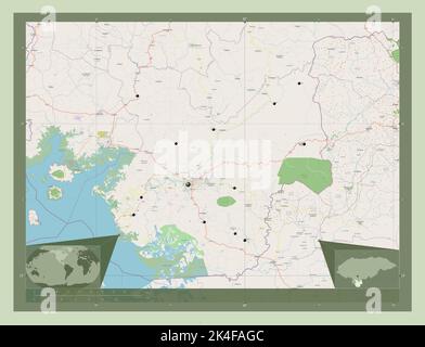 Choluteca, department of Honduras. Open Street Map. Locations and names ...