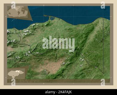 Colon, department of Honduras. High resolution satellite map Stock ...