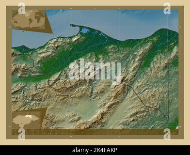 Colon, department of Honduras. Elevation map colored in wiki style with ...
