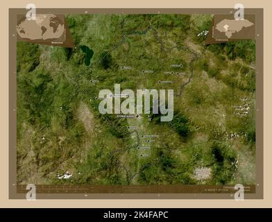 Comayagua, department of Honduras. Low resolution satellite map ...