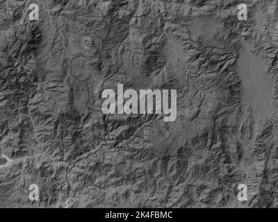 Intibuca, department of Honduras. Grayscale elevation map with lakes ...