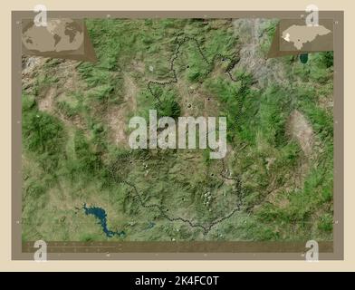 Lempira, department of Honduras. High resolution satellite map Stock ...
