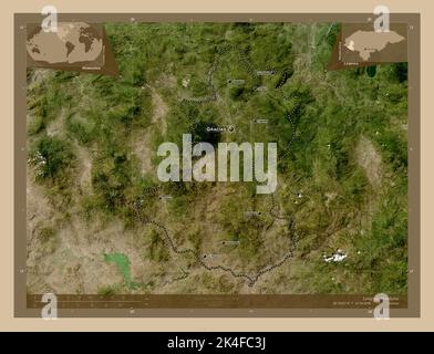 Lempira, department of Honduras. Low resolution satellite map Stock ...