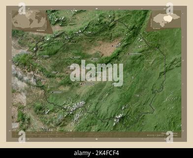 Olancho, department of Honduras. High resolution satellite map ...