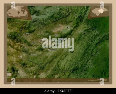 Olancho, department of Honduras. Low resolution satellite map ...