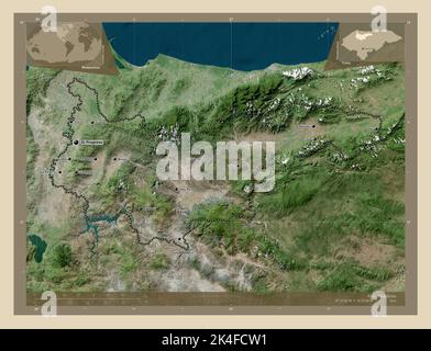 Yoro, department of Honduras. High resolution satellite map Stock Photo ...