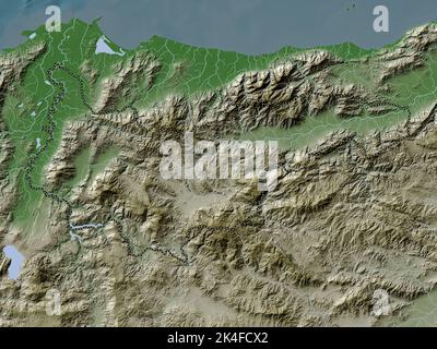 Yoro, department of Honduras. Elevation map colored in wiki style with ...