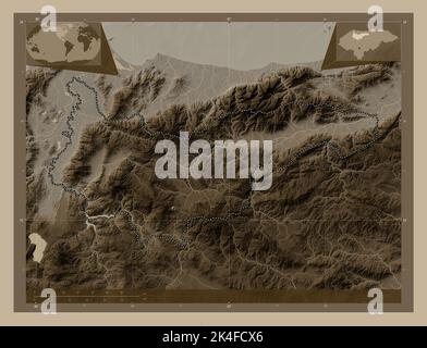 Yoro, department of Honduras. Elevation map colored in wiki style with ...