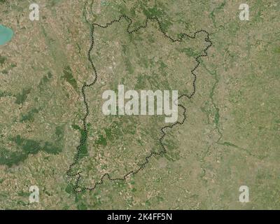 Bacs-Kiskun, county of Hungary. Low resolution satellite map. Locations ...