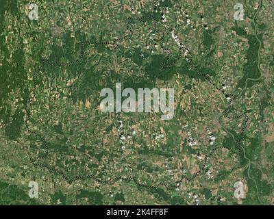 Baranya, county of Hungary. High resolution satellite map. Corner ...