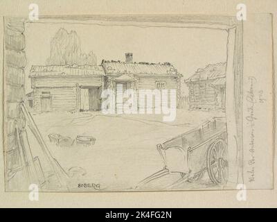 Dalarna, Leksands sn., Greå, Holas Per Anderson. Drawing of Ferdinand ...
