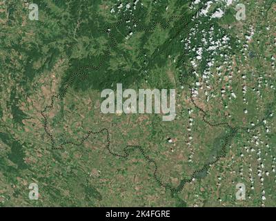 Heves, county of Hungary. High resolution satellite map. Corner ...