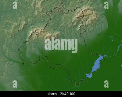 Heves, county of Hungary. Elevation map colored in wiki style with ...